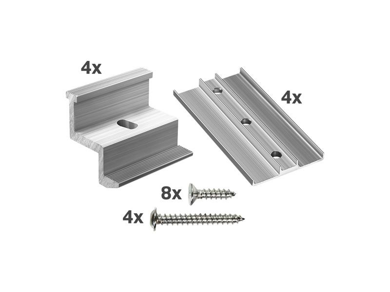 Accessories for solar holders for panels w. 1038 mm, thickne